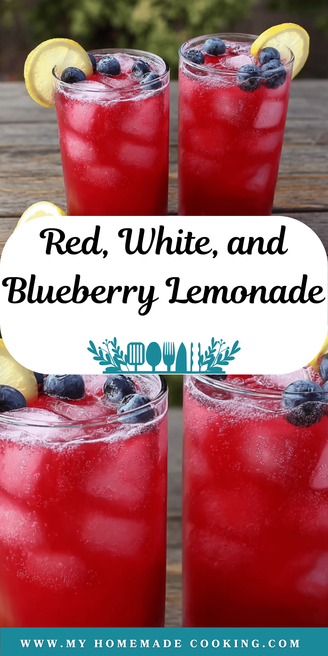 Red, White, and Blueberry Lemonade | My Homemade Cooking