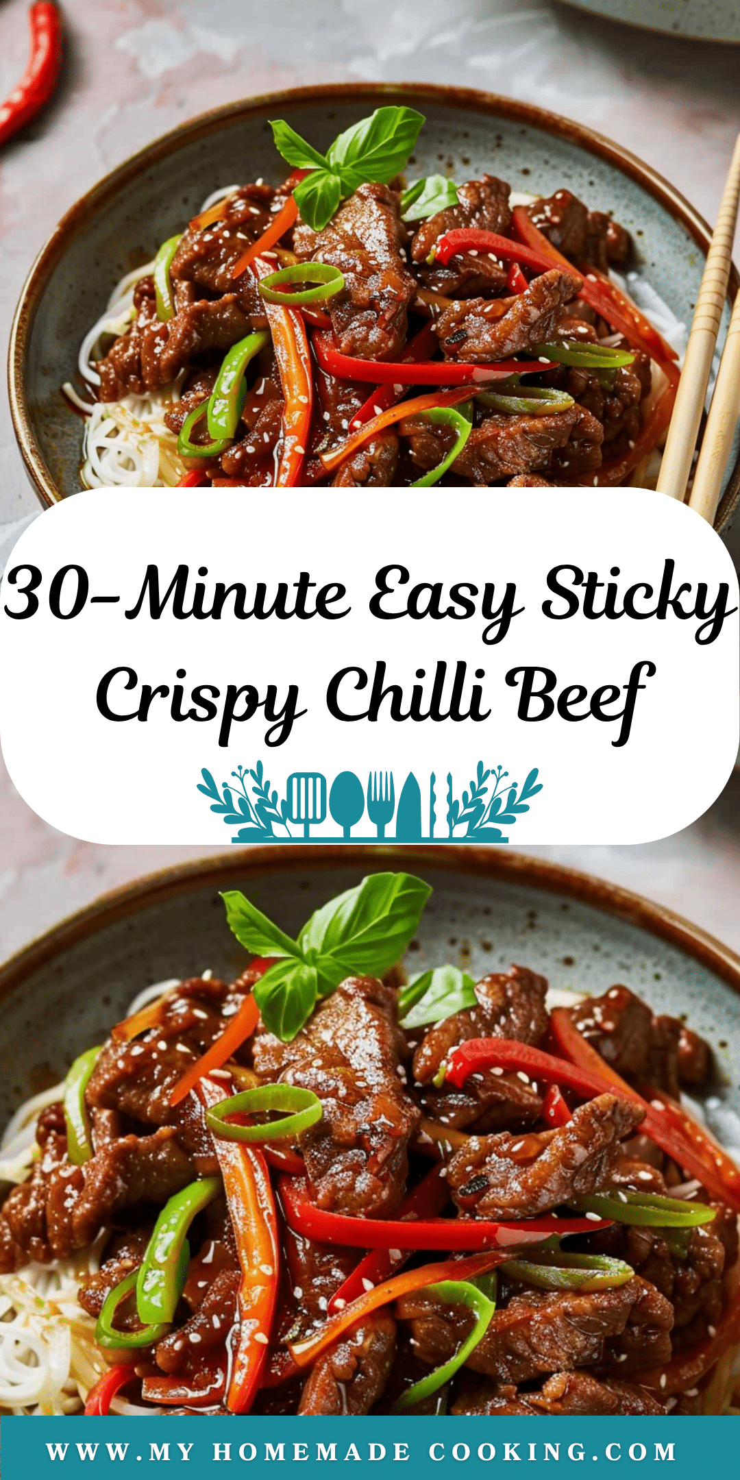 30-Minute Easy Sticky Crispy Chilli Beef | My Homemade Cooking