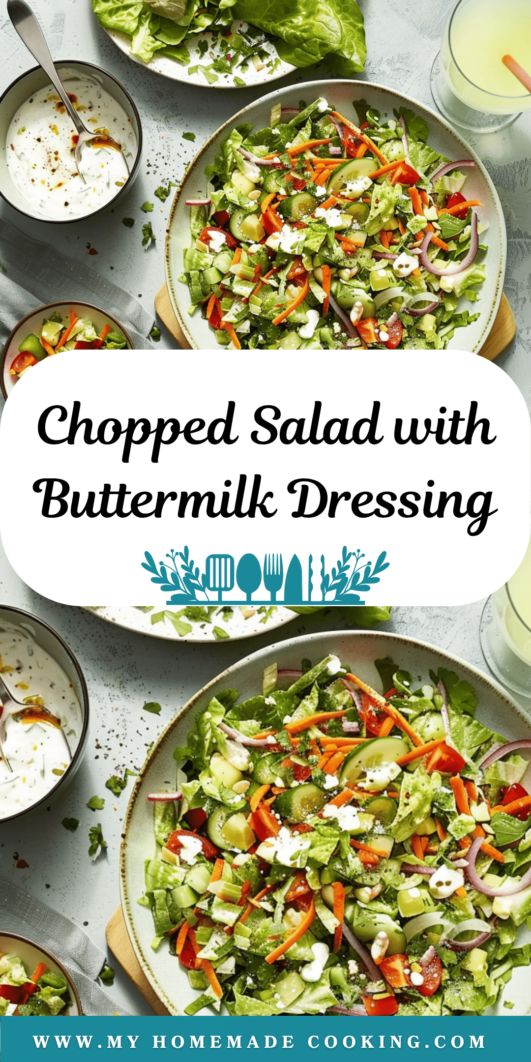 Chopped Salad with Buttermilk Dressing | My Homemade Cooking