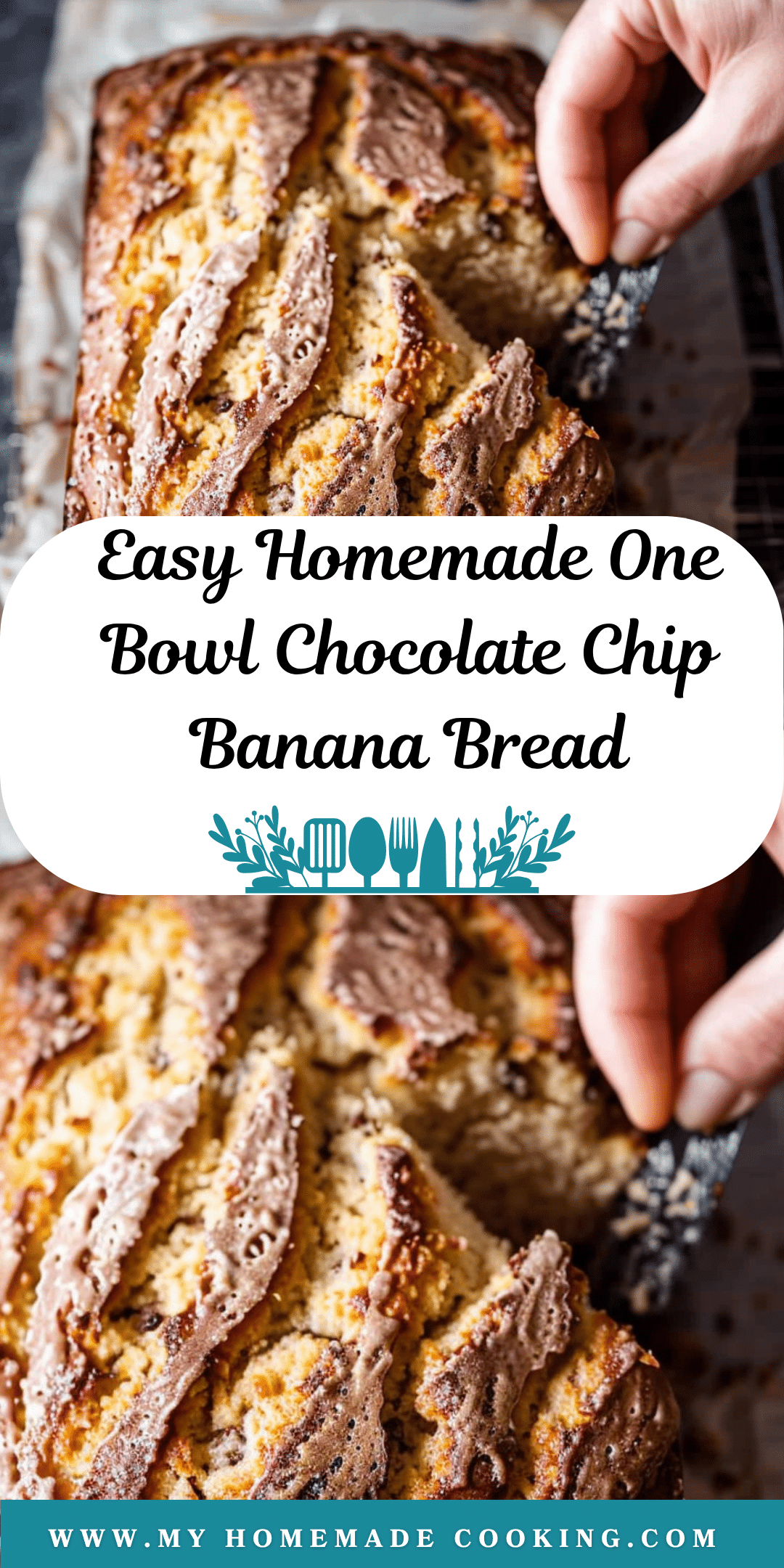 Easy Homemade One Bowl Chocolate Chip Banana Bread | My Homemade Cooking