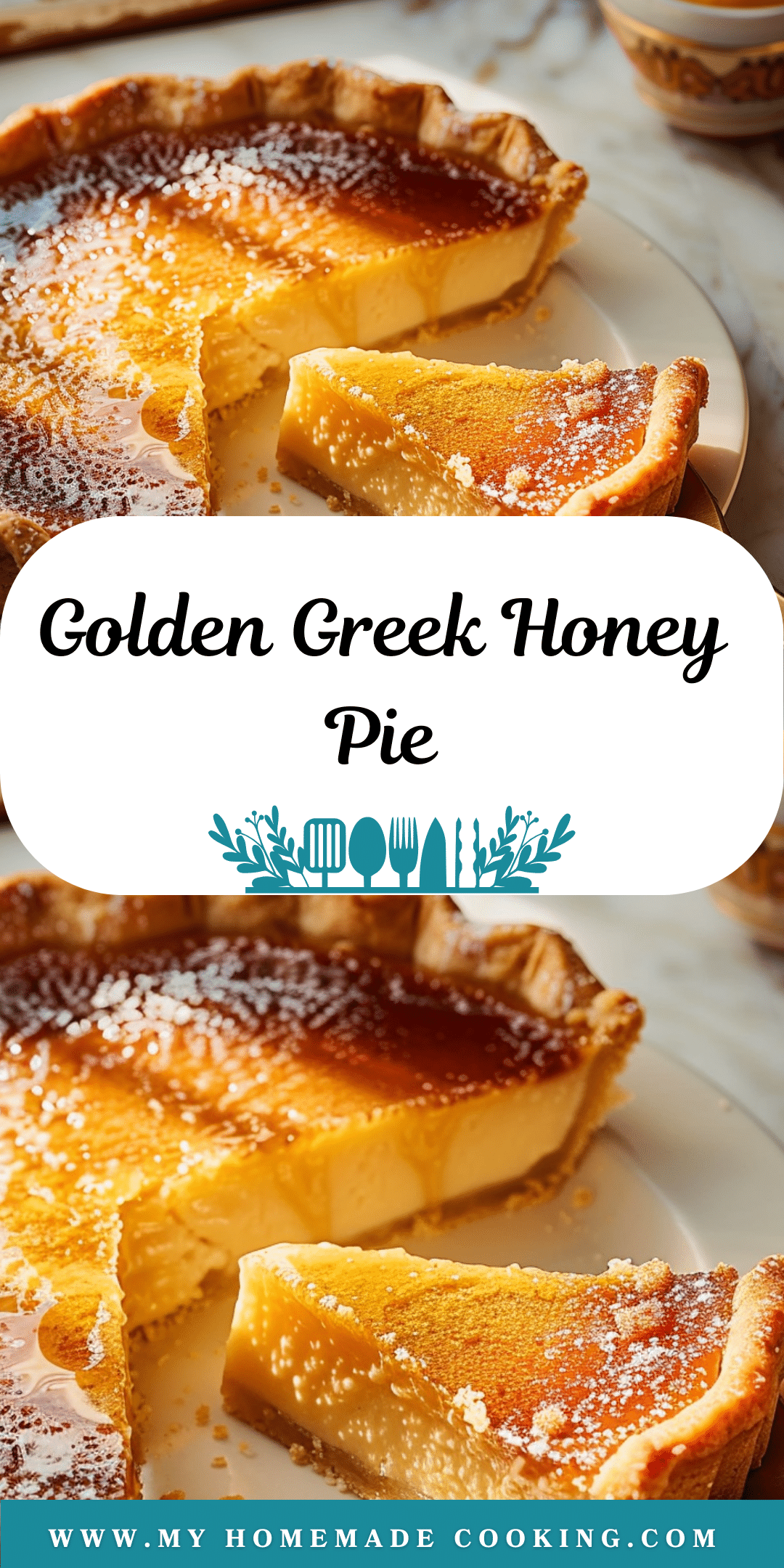 Golden Greek Honey Pie | My Homemade Cooking