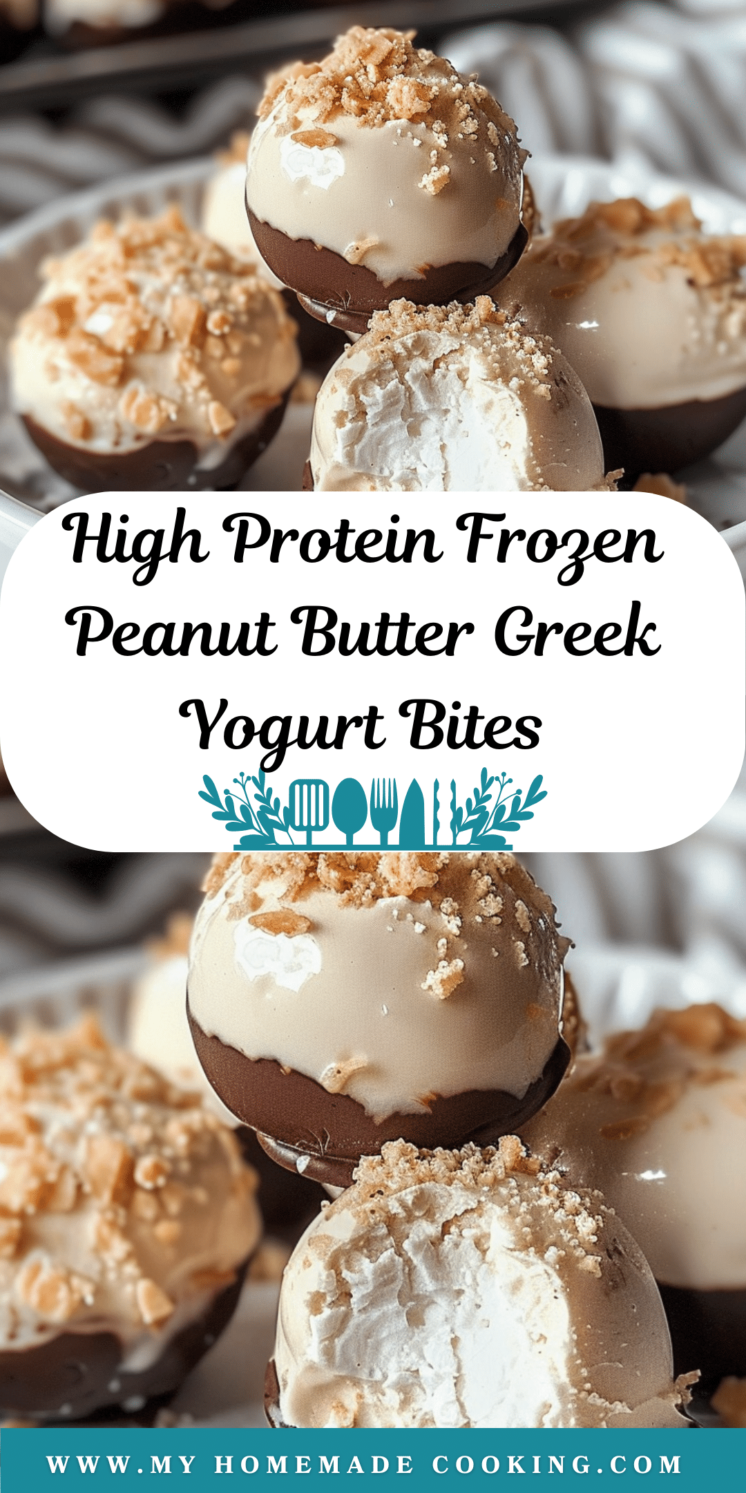 High Protein Frozen Peanut Butter Greek Yogurt Bites | My Homemade Cooking