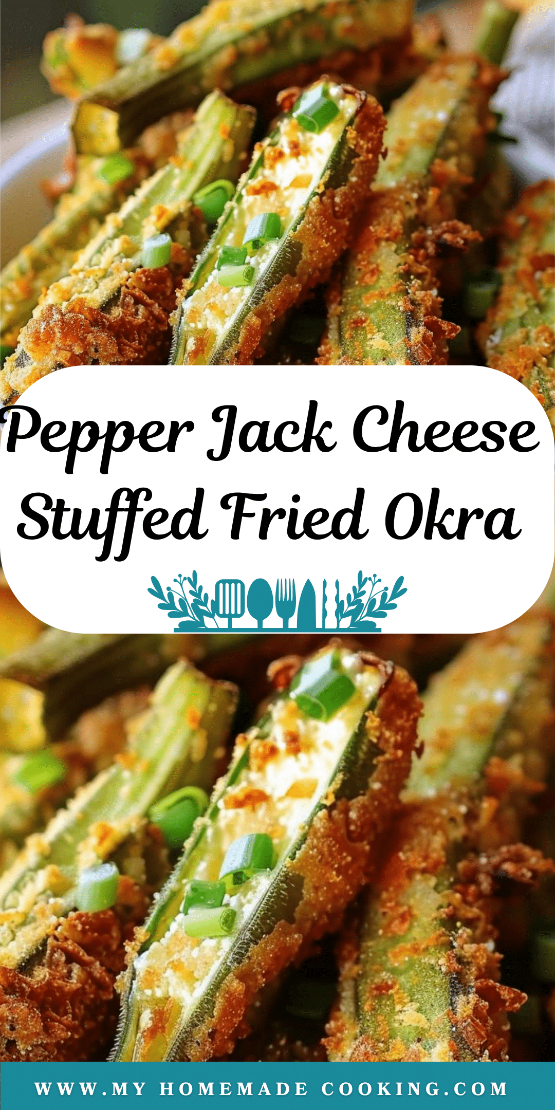 Pepper Jack Cheese Stuffed Fried Okra | My Homemade Cooking