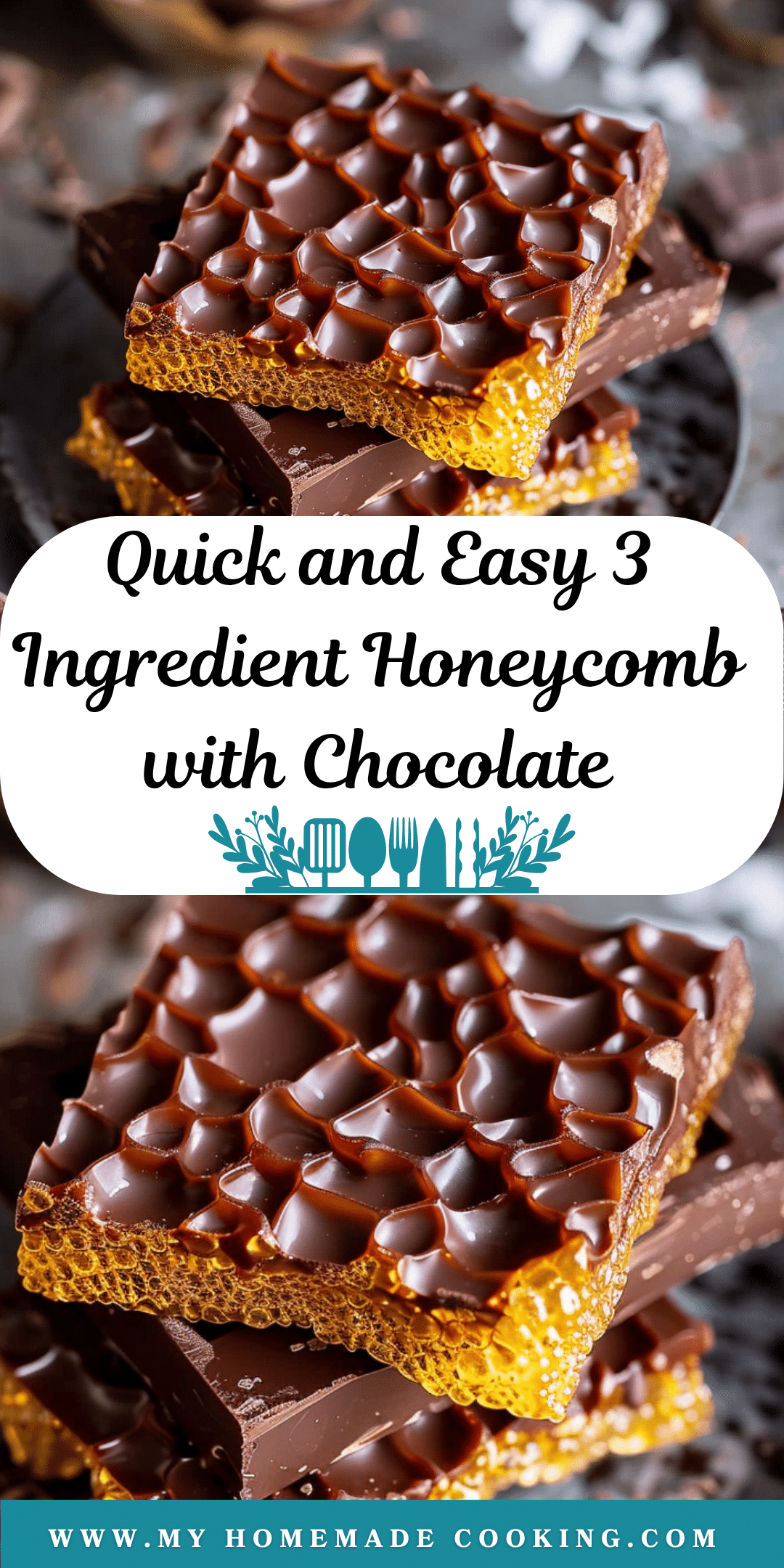 Quick and Easy 3 Ingredient Honeycomb with Chocolate | My Homemade Cooking