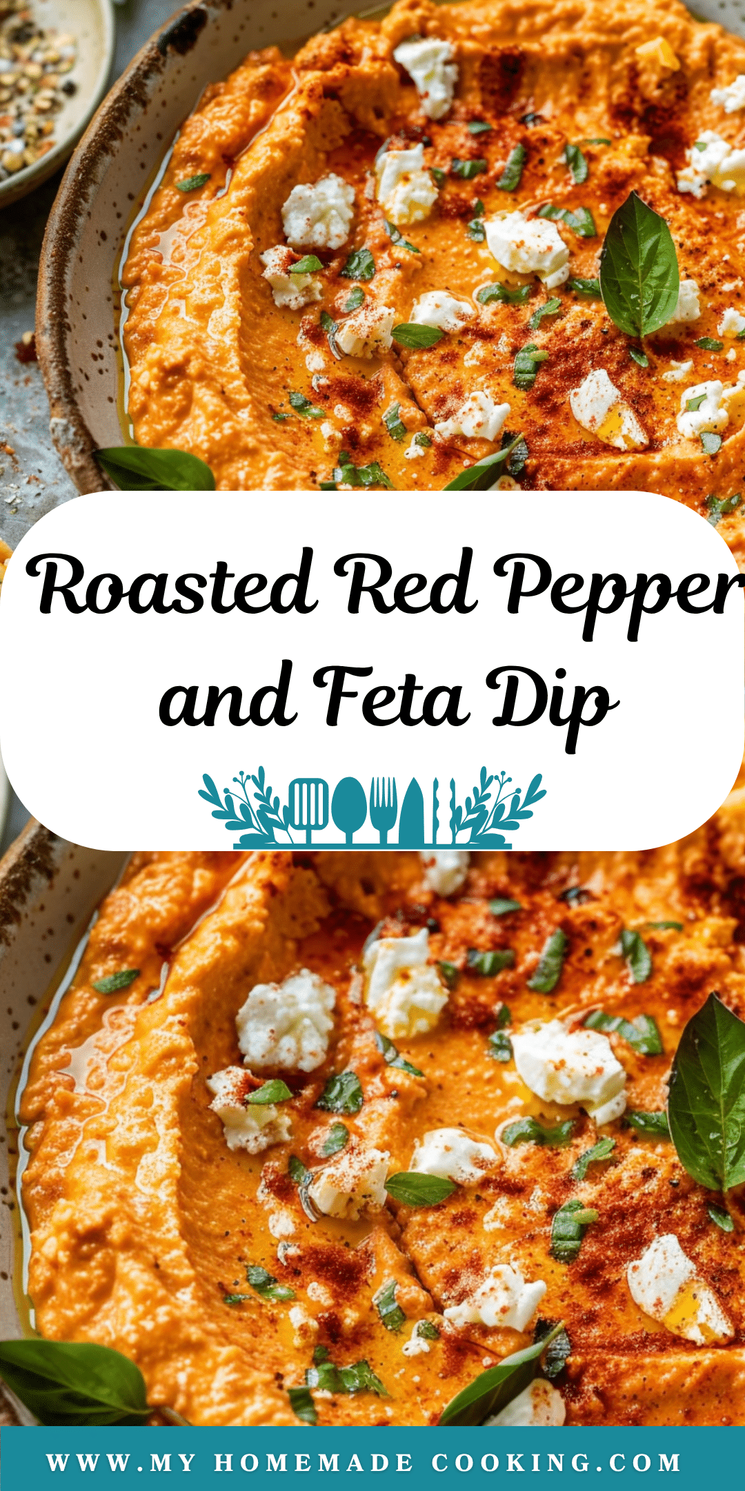 Spicy Roasted Red Pepper Feta Dip | My Homemade Cooking