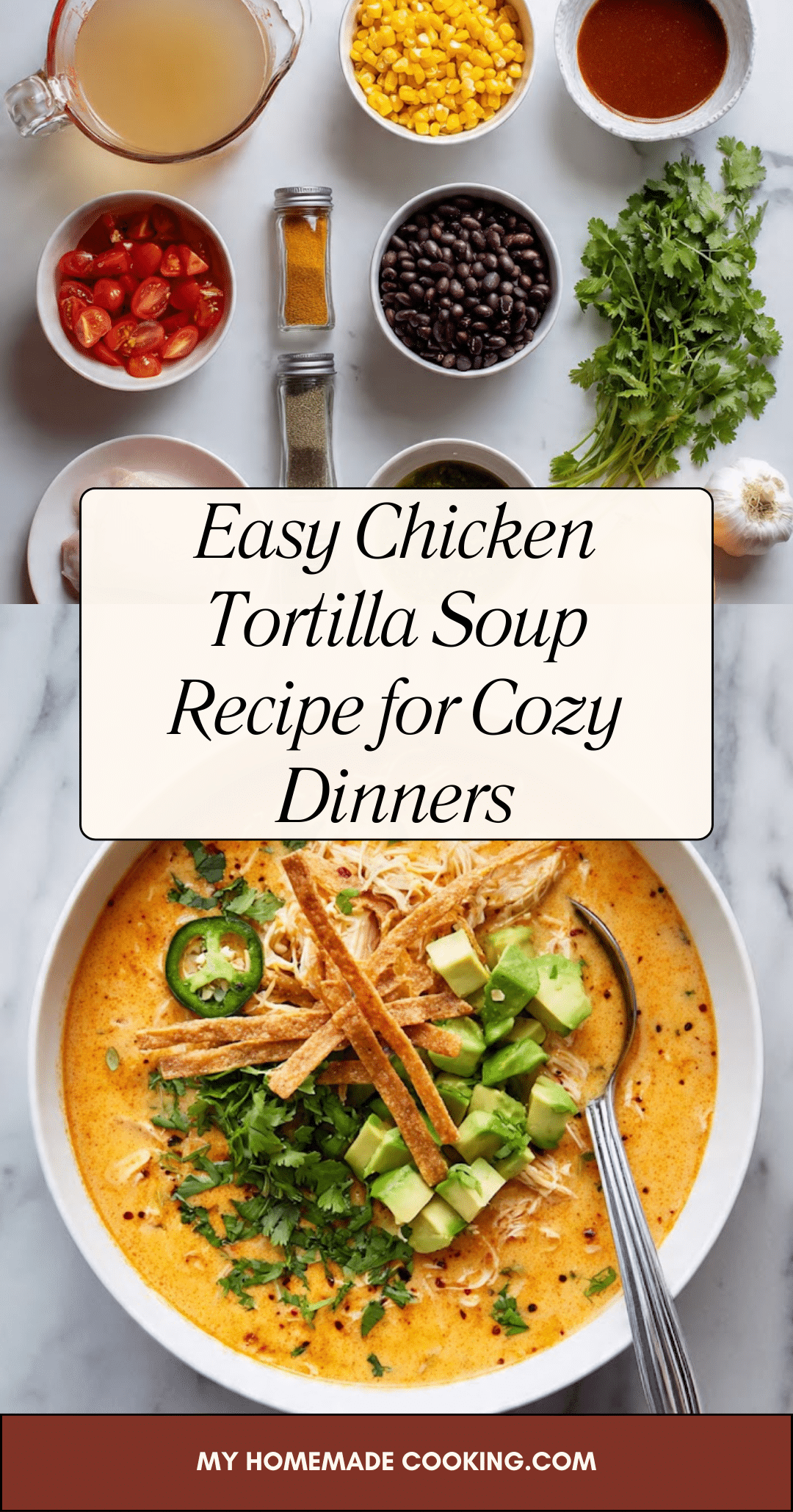 Creamy Chicken Tortilla Soup with Crispy Toppings – Cozy & Flavorful