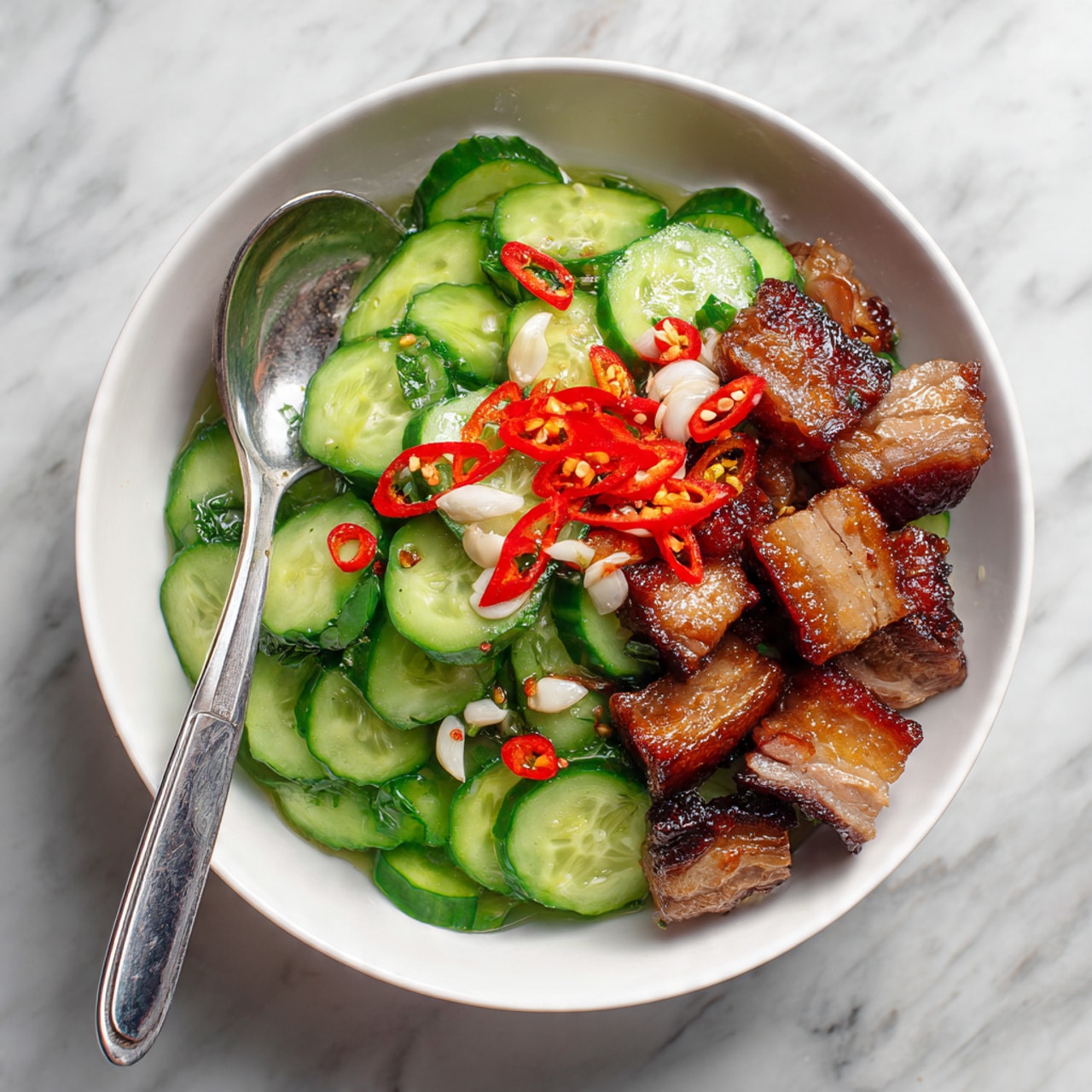 Grilled Pork Salad with Cucumber | Fresh Summer Flavors
