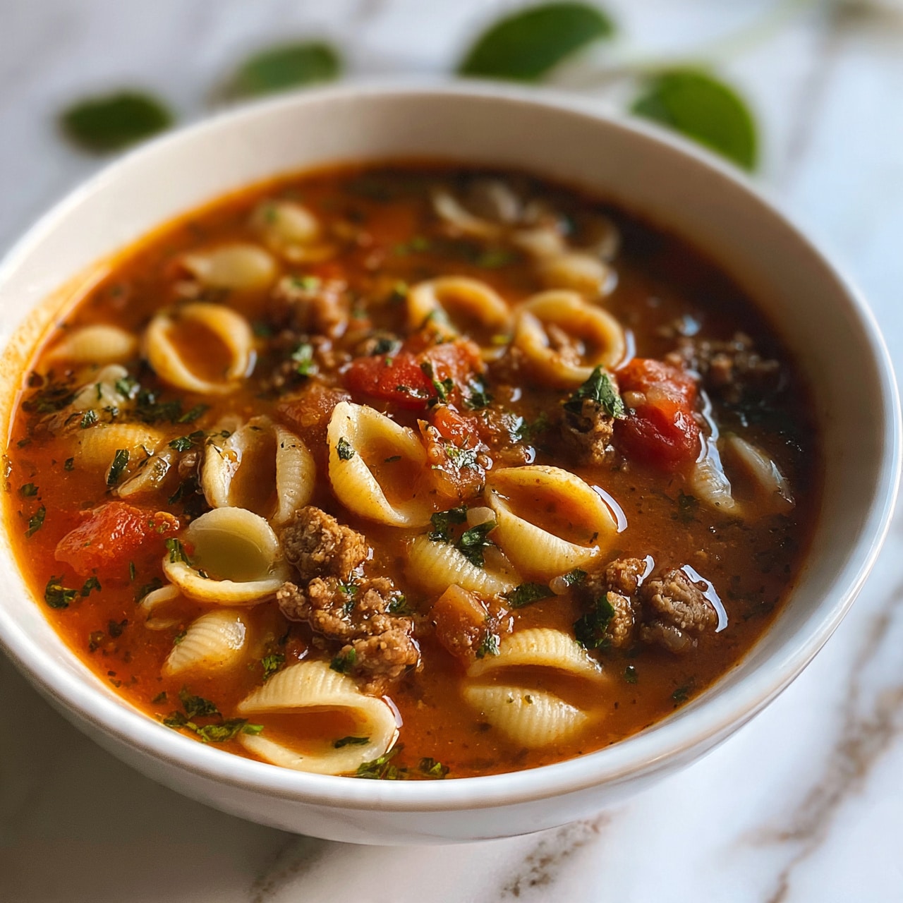 Hearty Ground Beef and Tomato Soup - Cozy & Flavorful Delight